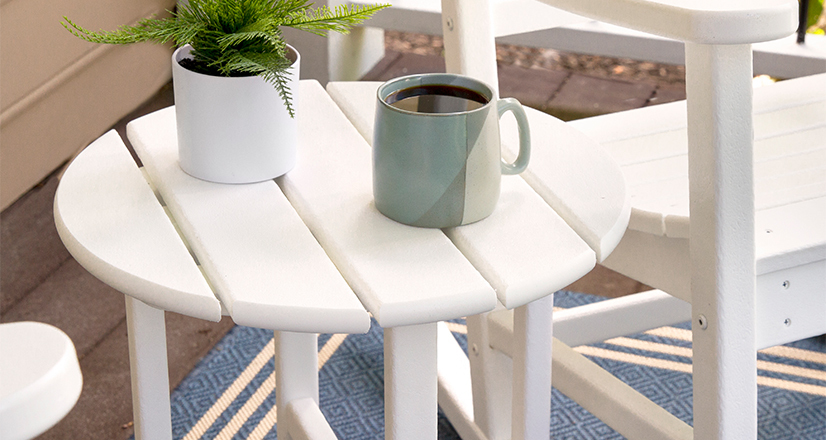 Polywood white side table store